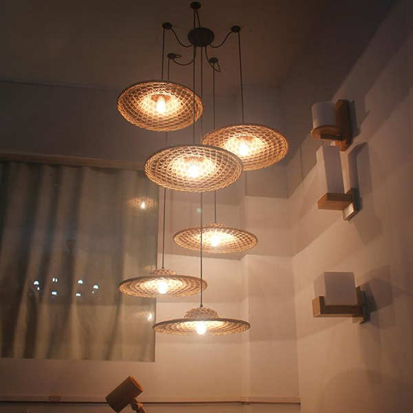 Bamboo Wicker Rattan Hat Shade Adjustable Spider Chandelier - B by Art ...